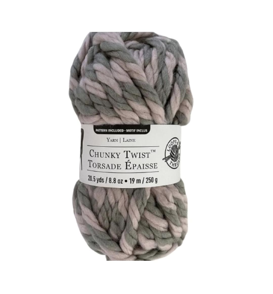 Pink Grey Chunky Twist Yarn by Loops & Threads. - Etsy