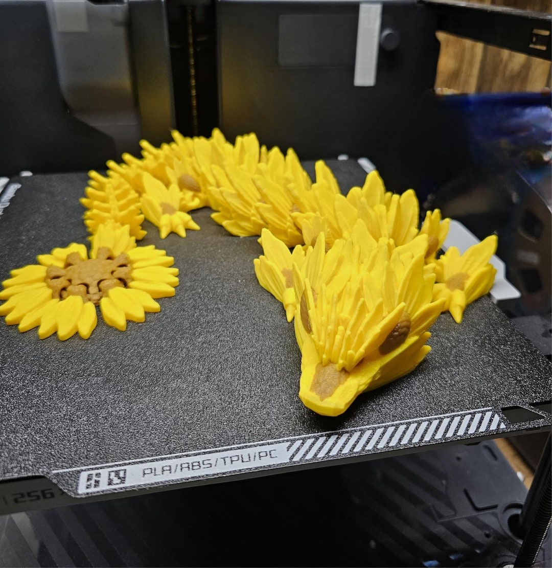 3d Printed Dual Colored Sunflower Dragon-articulated - Etsy