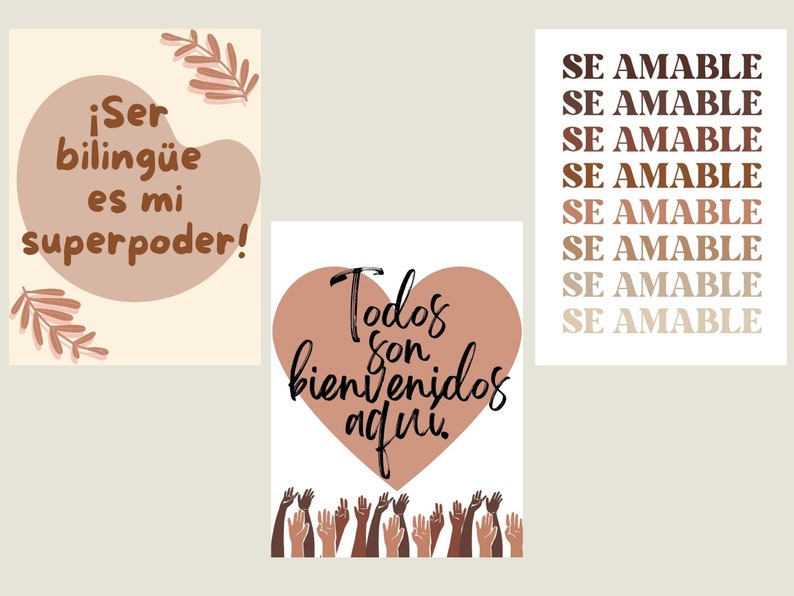 SPANISH- Neutral Classroom Posters/ Carteles De Salon Espanol - Etsy