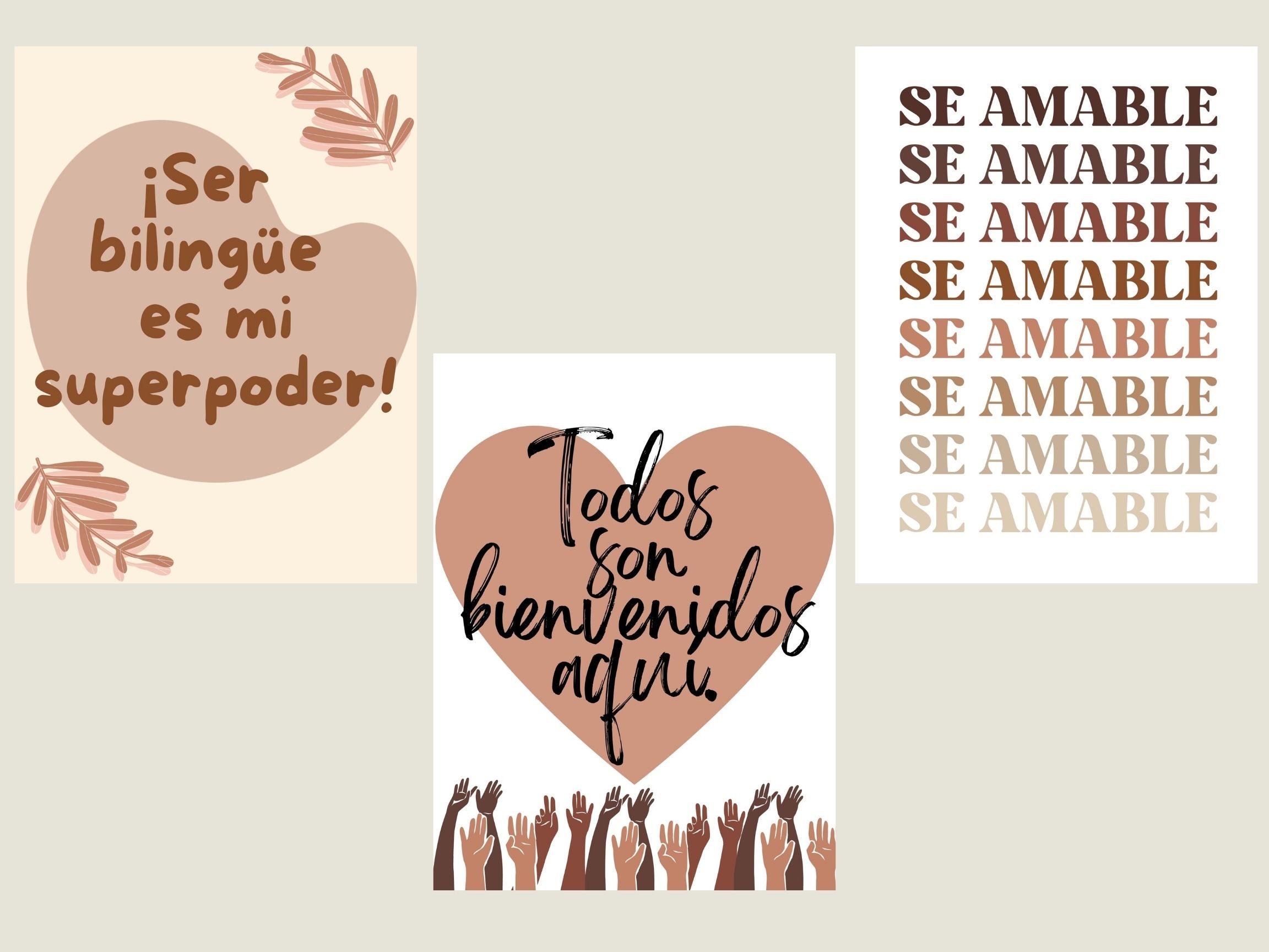 SPANISH- Neutral Classroom Posters/ Carteles De Salon Espanol - Etsy