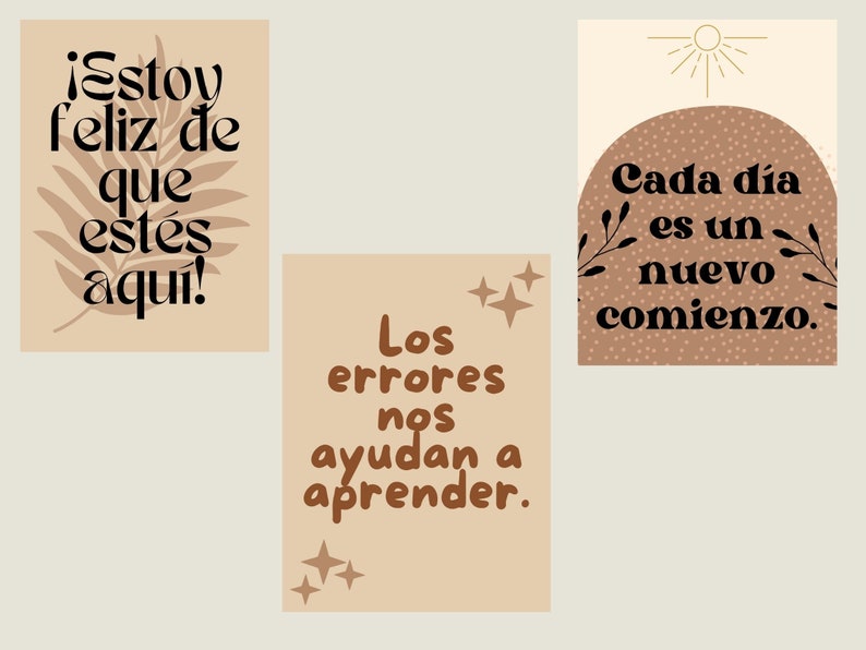 SPANISH- Neutral Classroom Posters/ Carteles De Salon Espanol - Etsy