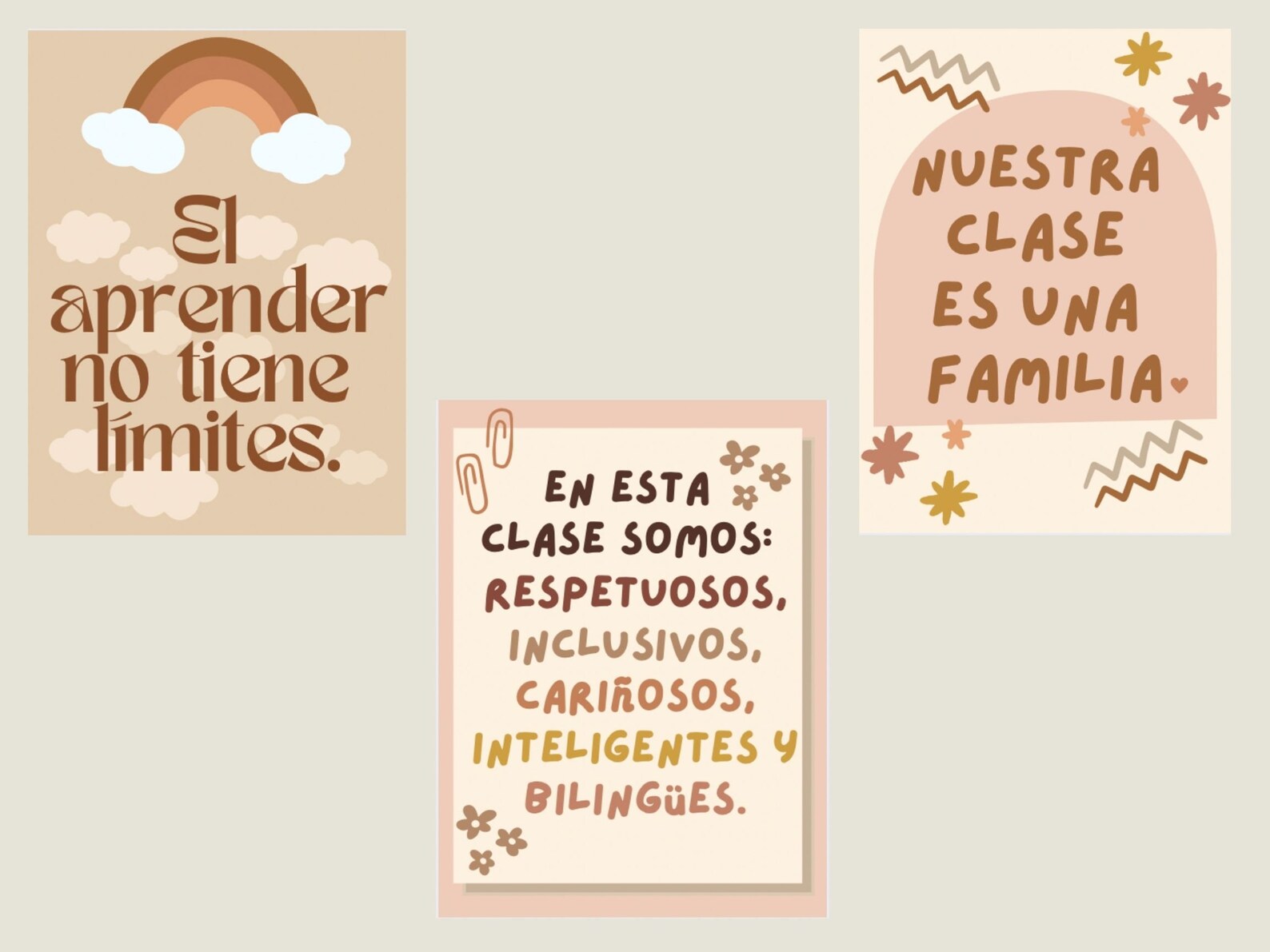 SPANISH- Neutral Classroom Posters/ Carteles De Salon Espanol - Etsy
