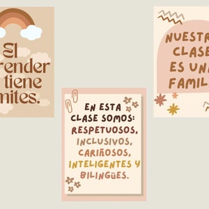 SPANISH- Neutral Classroom Posters/ Carteles De Salon Espanol - Etsy