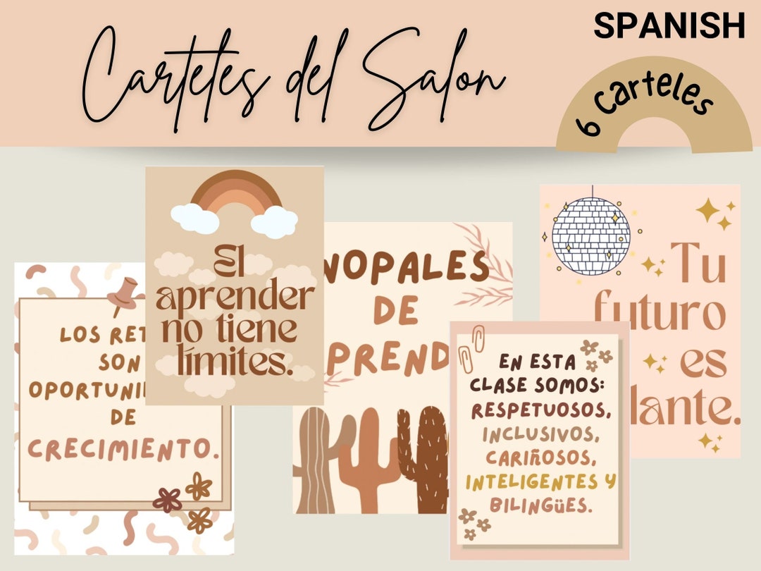 SPANISH- Neutral Classroom Posters/ Carteles De Salon Espanol - Etsy