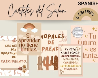 SPANISH- Neutral Classroom Posters/ Carteles De Salon Espanol - Etsy