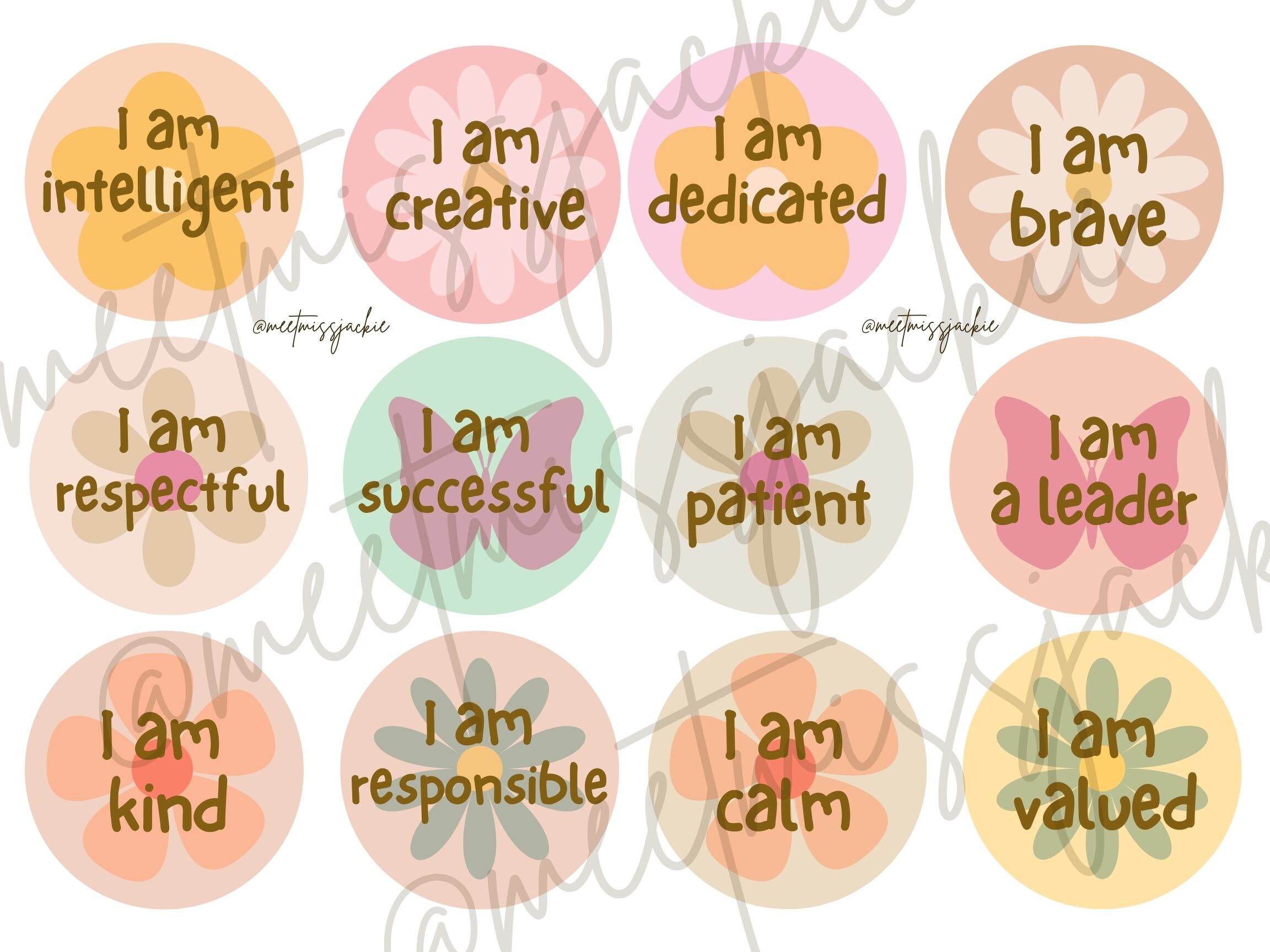 ENGLISH- 24 Affirmation Cards - Neutral Palette - English Version - Etsy
