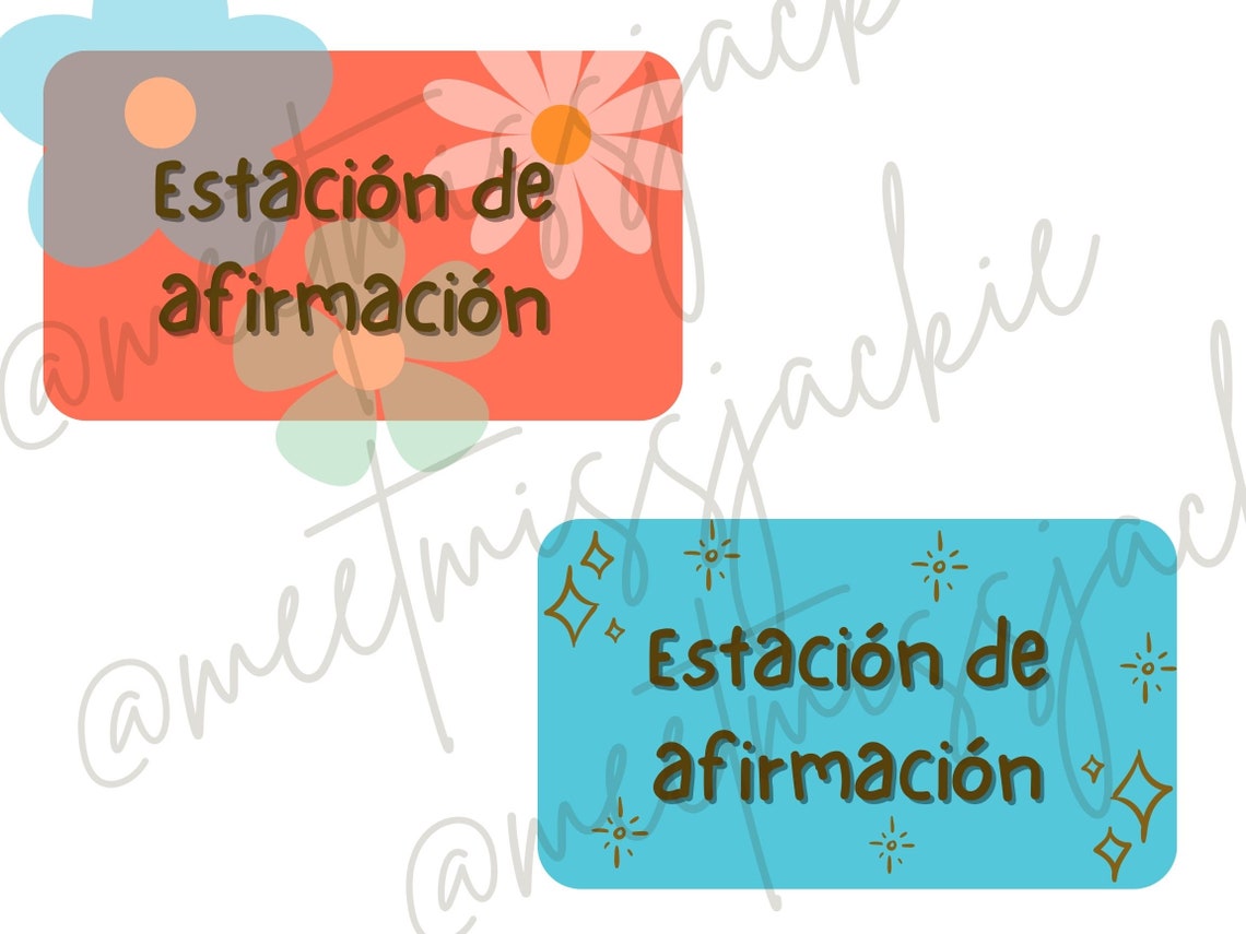 SPANISH- 24 Affirmation Cards - Bright Palette - Spanish Version - Etsy