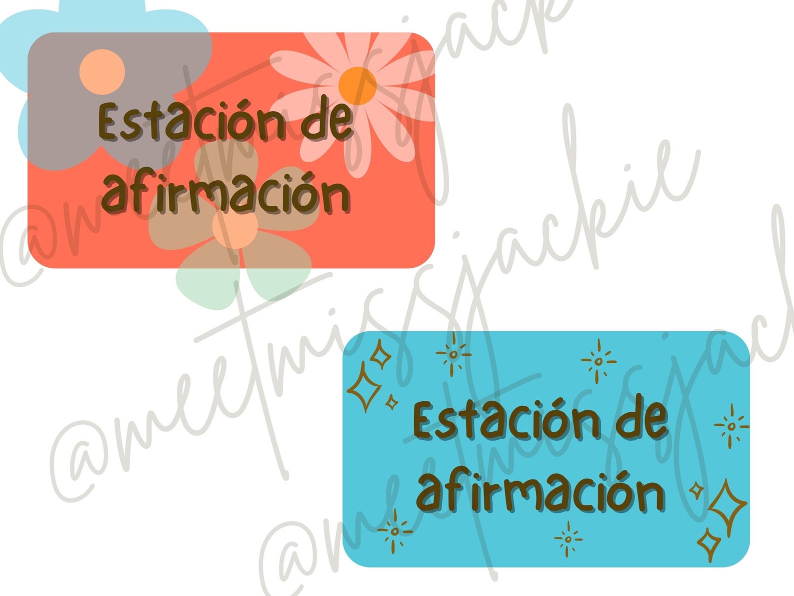 SPANISH- 24 Affirmation Cards - Bright Palette - Spanish Version - Etsy