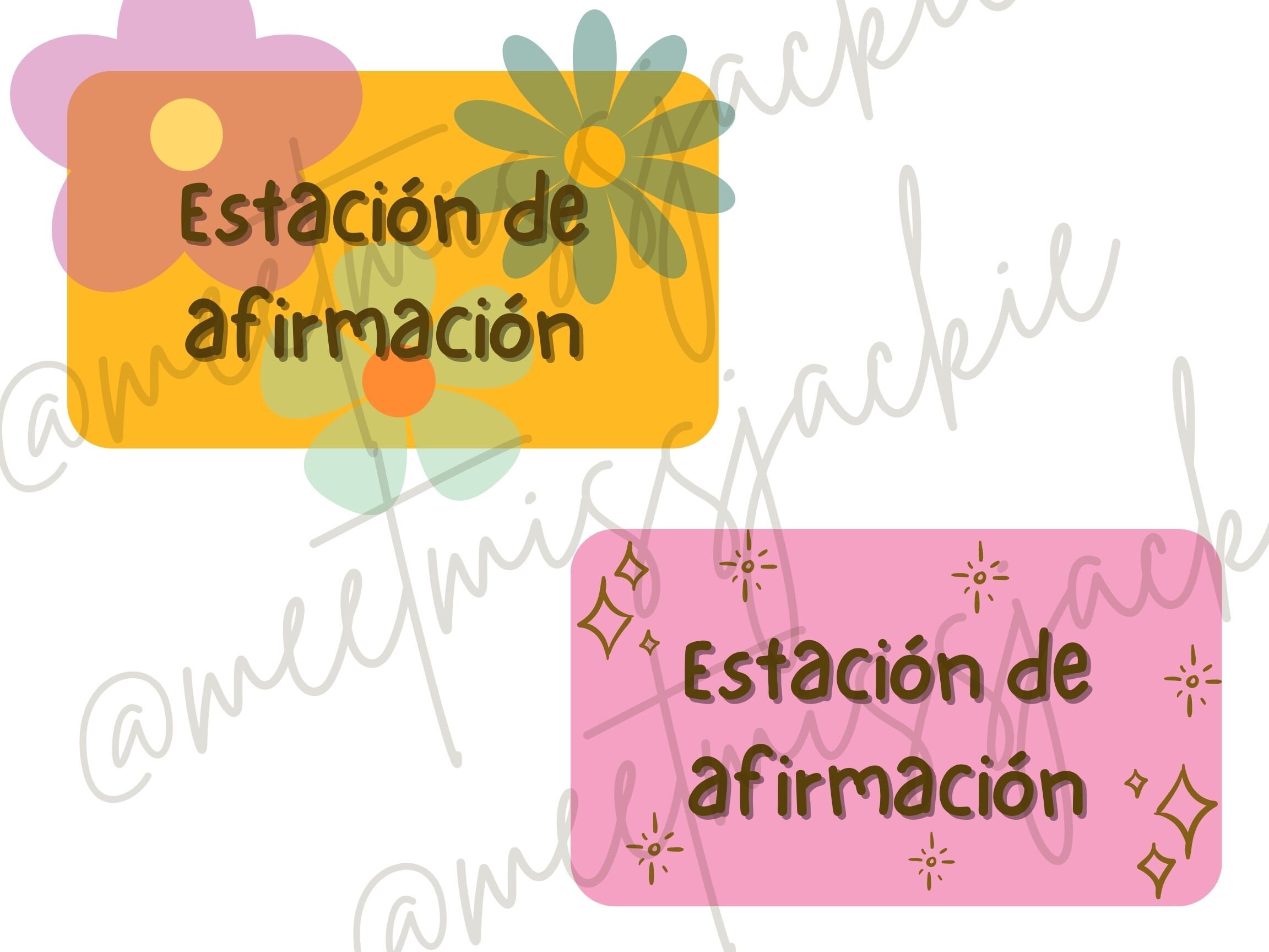 SPANISH- 24 Affirmation Cards - Bright Palette - Spanish Version - Etsy