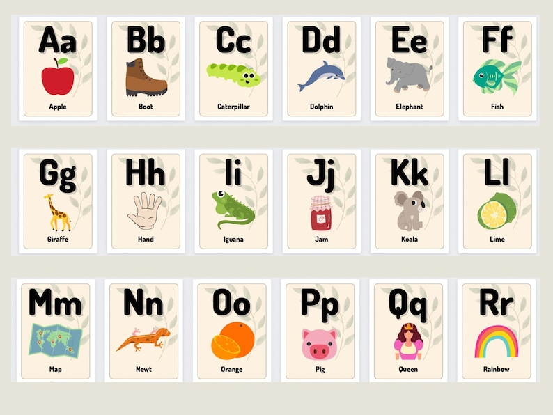 English-alphabet Posters | Letter Cards | Neutral / BOHO CLASSROOM ...