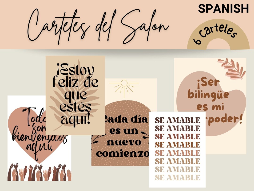 SPANISH- Neutral Classroom Posters/ Carteles De Salon Espanol - Etsy