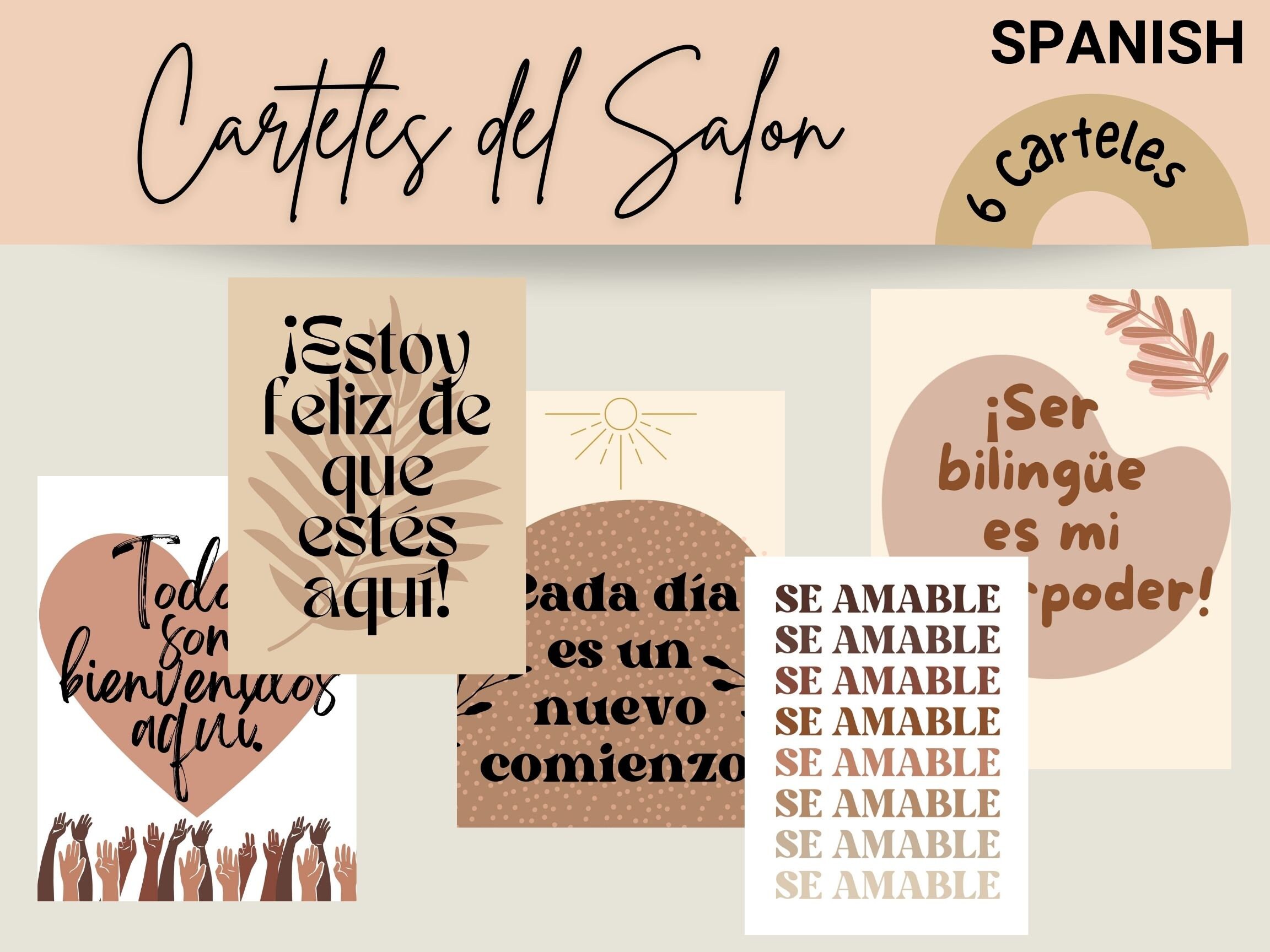 SPANISH- Neutral Classroom Posters/ Carteles De Salon Espanol - Etsy
