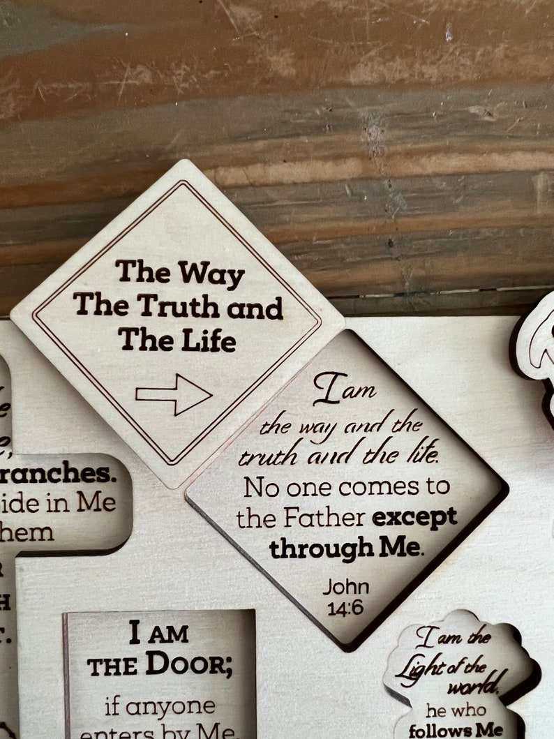 Jesus “I Am” Puzzle for Kids Wooden Puzzle Good Shepherd, Light of the ...