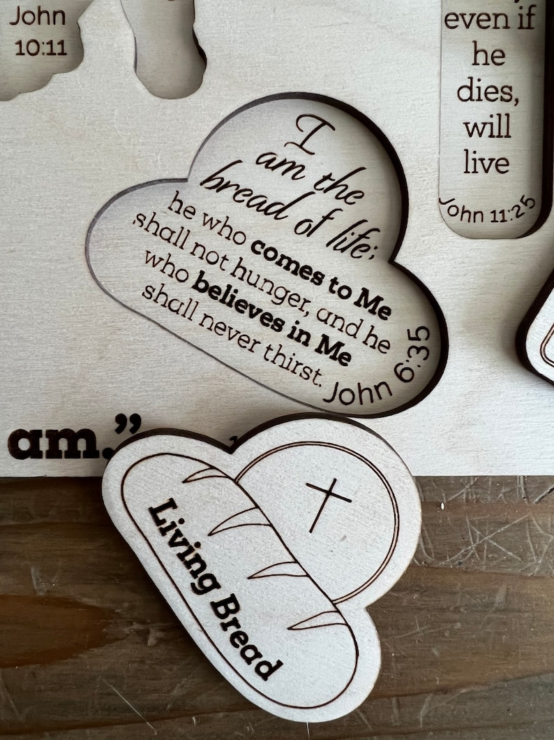Jesus “I Am” Puzzle for Kids Wooden Puzzle Good Shepherd, Light of the ...