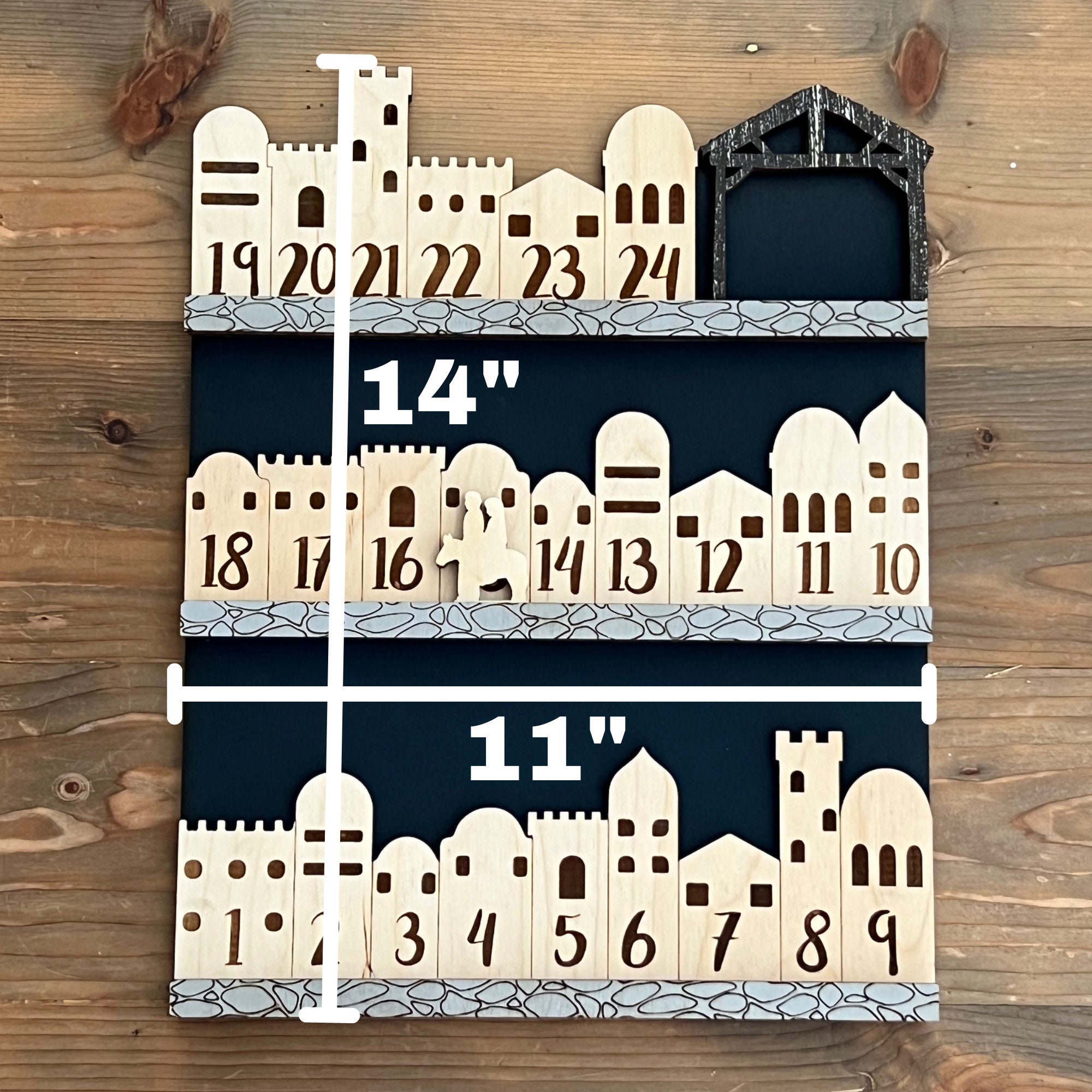 Advent Calendar Nativity Christmas Countdown Calendar Wooden Christian ...