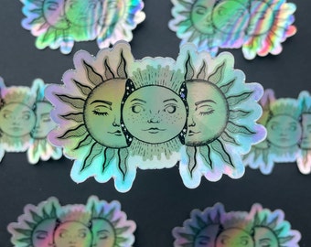 Sun and Moon Stickers - Etsy