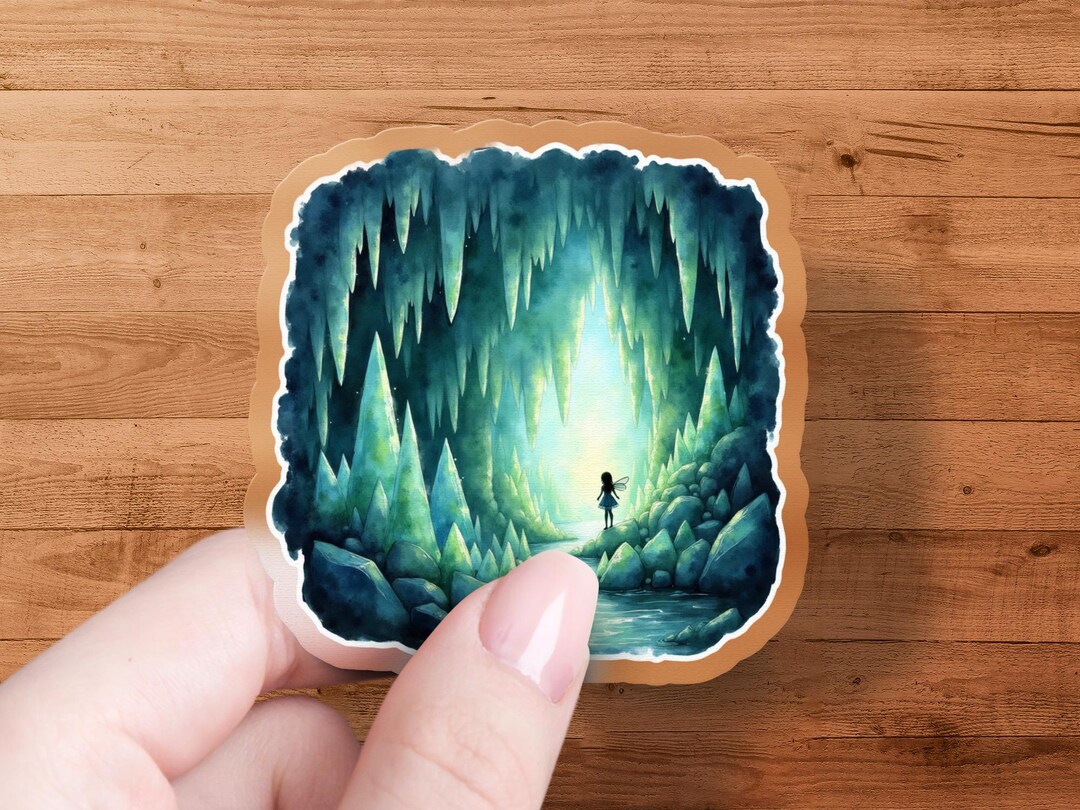 Fairy Cave Sticker, Fantasy Scene Sticker, Magical Stalactite Cave ...