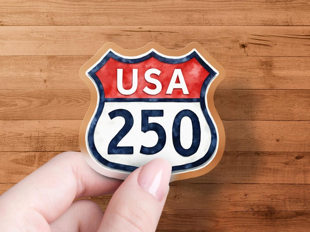 USA 250 Sticker, Ai-assisted Image, Road Sign Decal, Travel Sticker, US ...