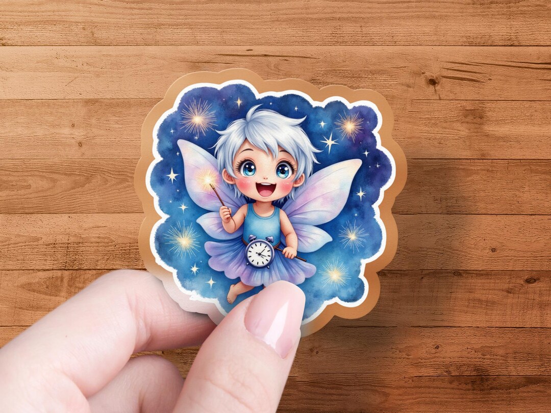 Cute Time Fairy Sticker, Whimsical Child Stickers, Kawaii Magical ...