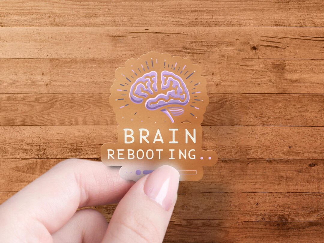 Brain Rebooting Sticker, Neurology Brain Sticker, Refresh Mental Health ...