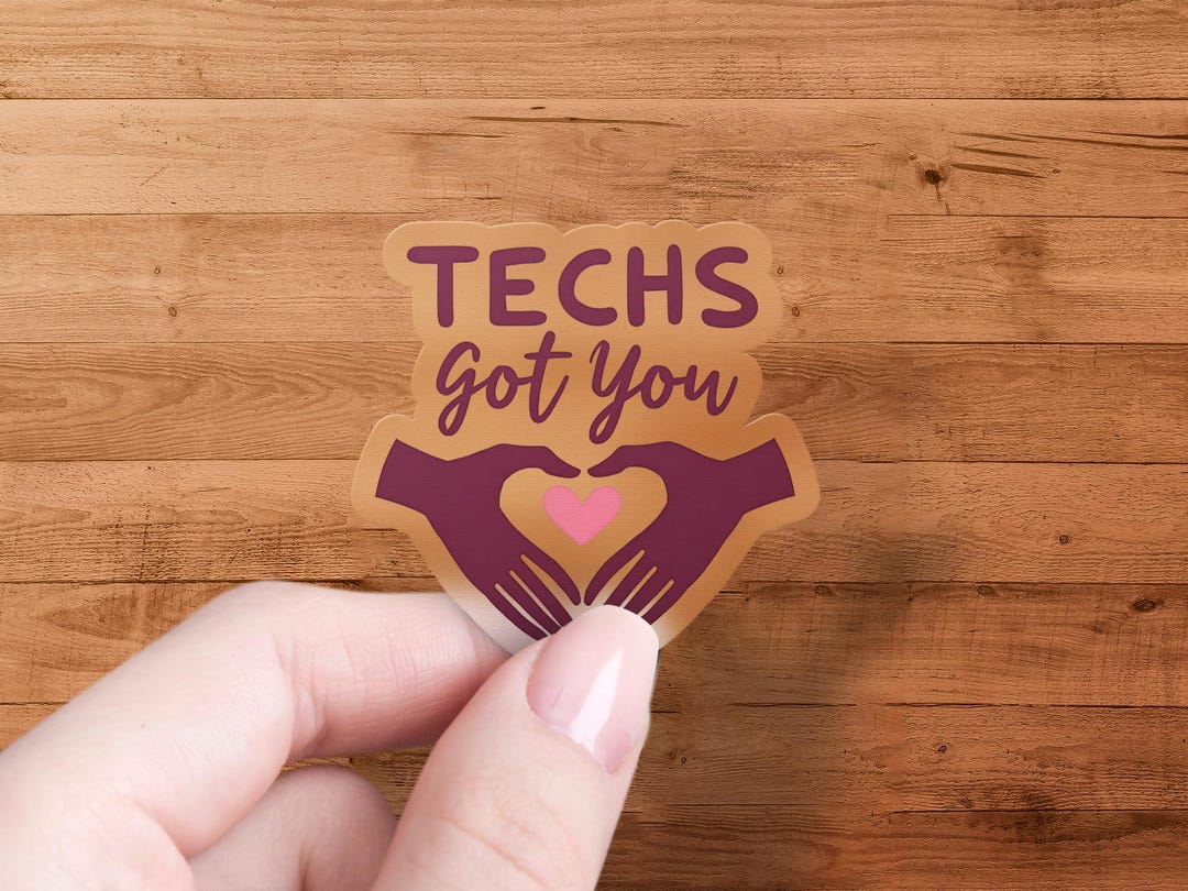 Techs Got You Sticker, Heart Hands Sticker, Tech Support Sticker ...