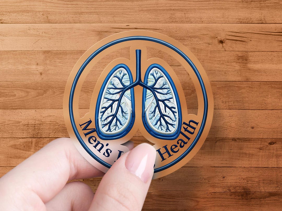Men's Lung Health Sticker, Anatomical Lungs Design Decal, Medical ...
