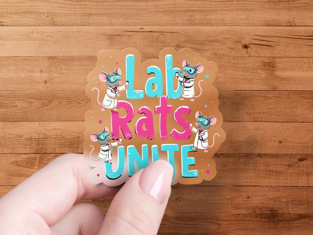 Lab Rats Unite Sticker, Science Sticker, Funny Rodent Sticker ...