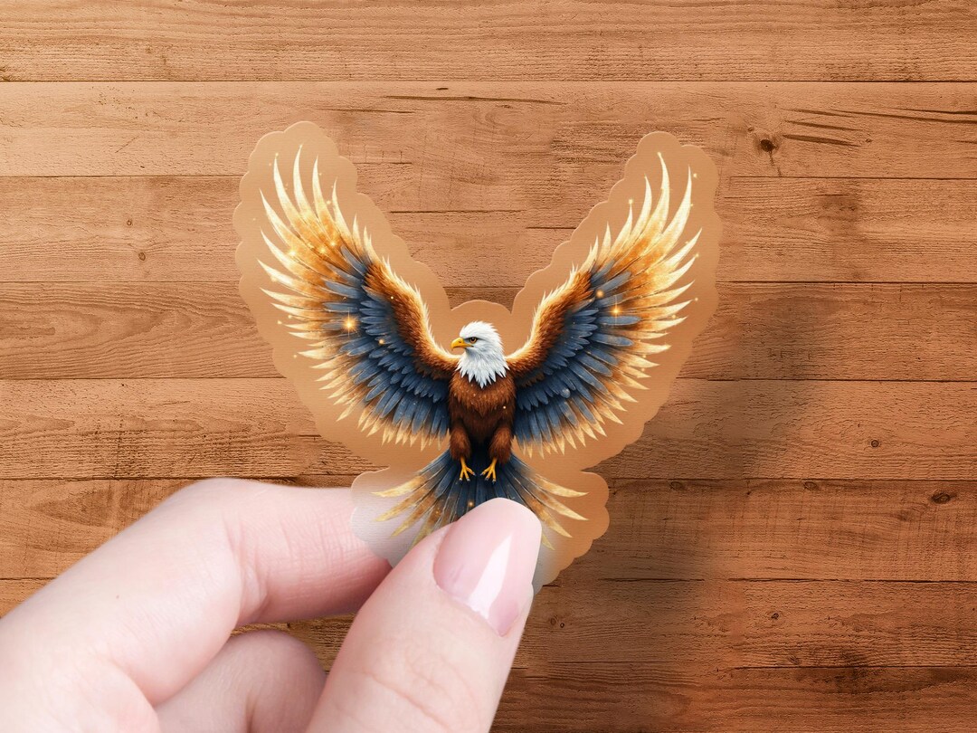 Golden Eagle Sticker, Flying Eagle Decal, Patriotic Sticker, American ...