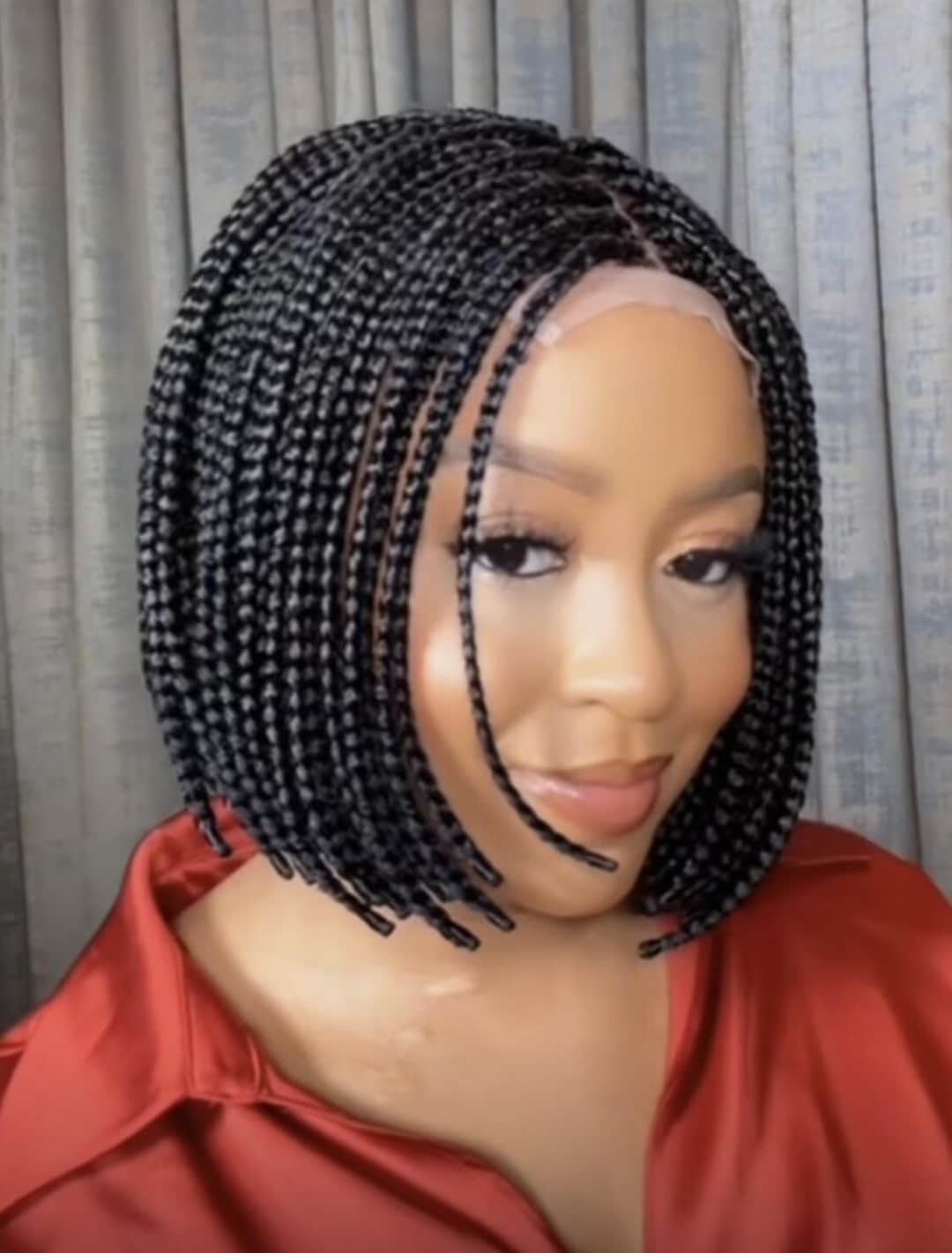 Black Short Bob Braided Wig,braided Lace Wig,braided Wig for Black ...