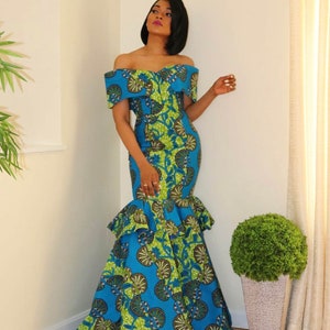 Green African Red Carpet Dress,african Gala Dress,african Clothing for ...