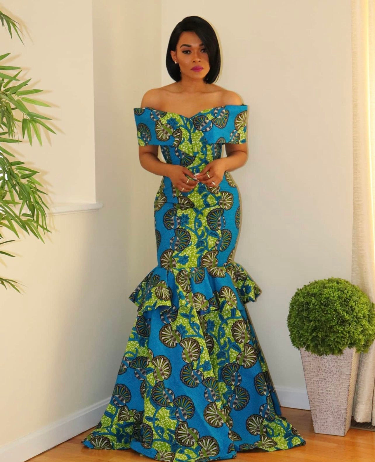 Green African Red Carpet Dress,african Gala Dress,african Clothing for ...