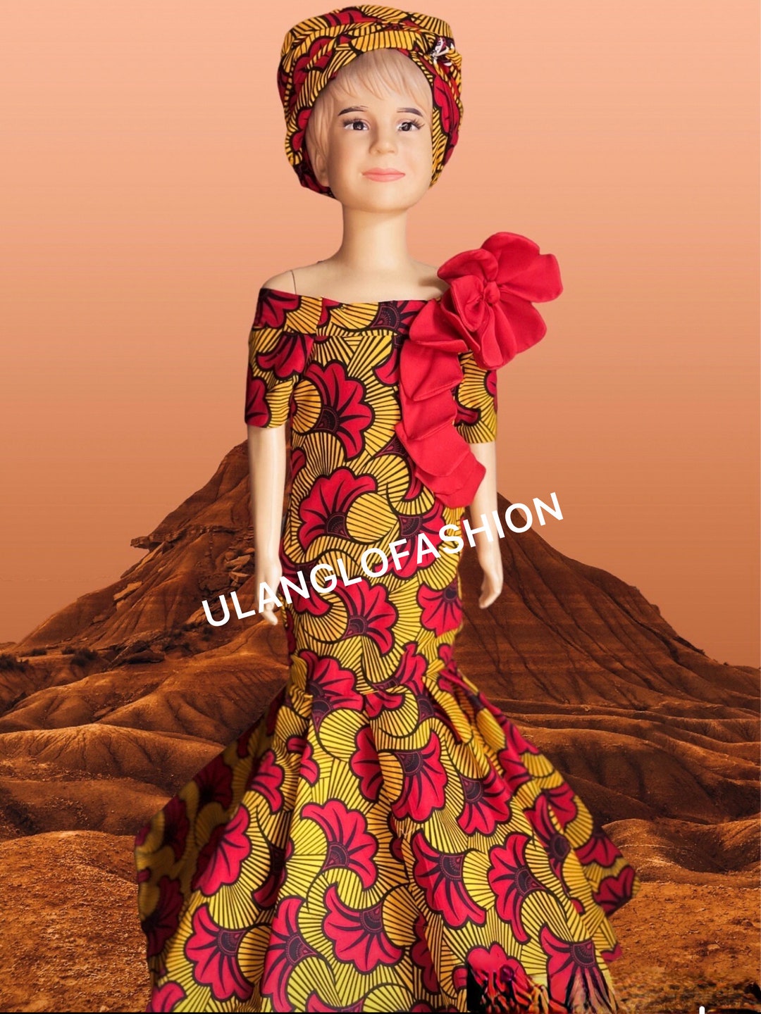 Yellow African Girl’s Dress for Pageant,african Birthday Dress for ...