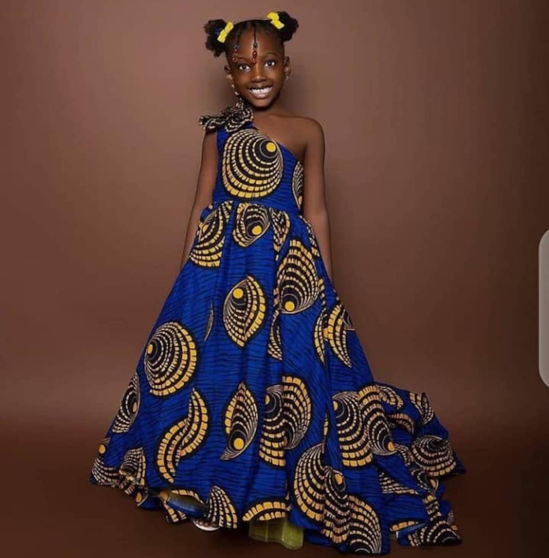 African Girl’s Dress for Pageant, African Birthday Dress for Kids ...