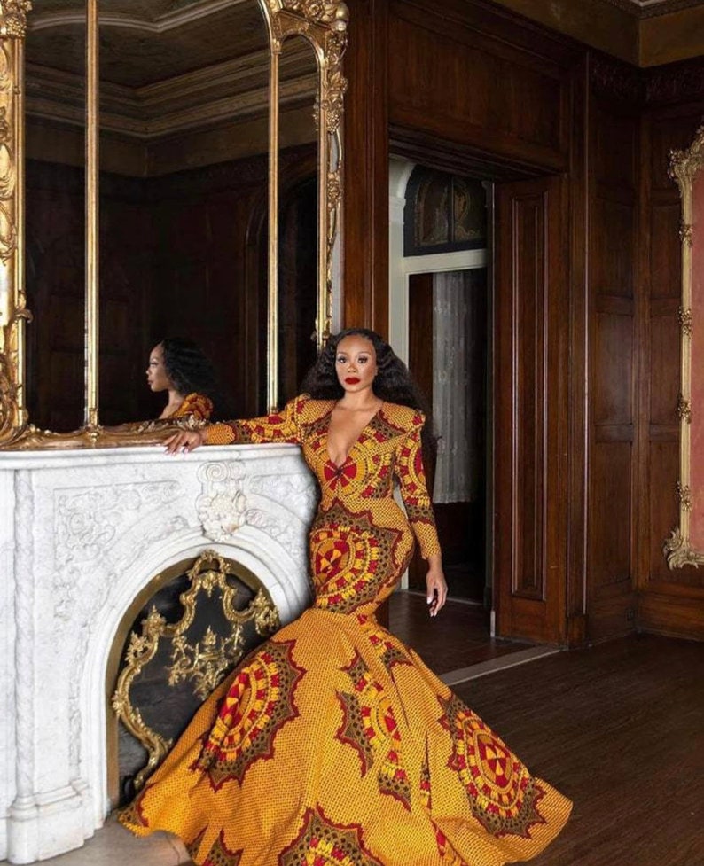 African Print Mermaid Gown: Ankara Gala Dress - Etsy