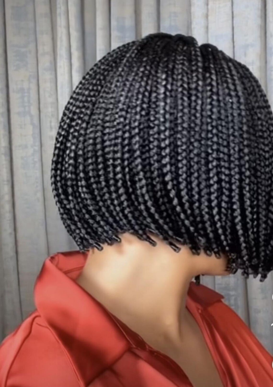 Black Short Bob Braided Wig,braided Lace Wig,braided Wig for Black ...