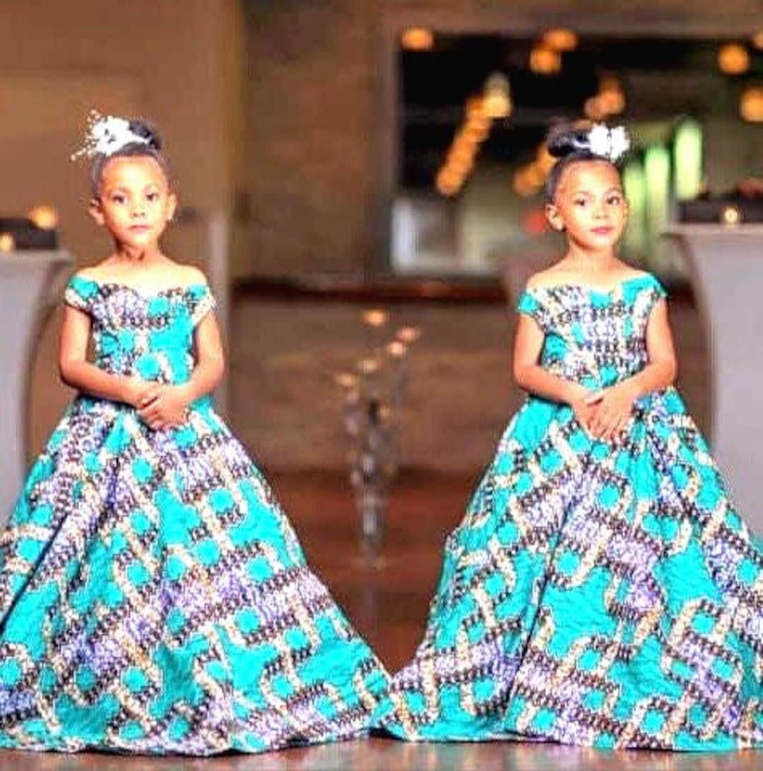African Girl’s Dress for Pageant, African Birthday Dress for Kids ...