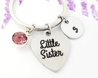 Little Sister Key Chain - Sister Charm - Personalized Key Chain ...