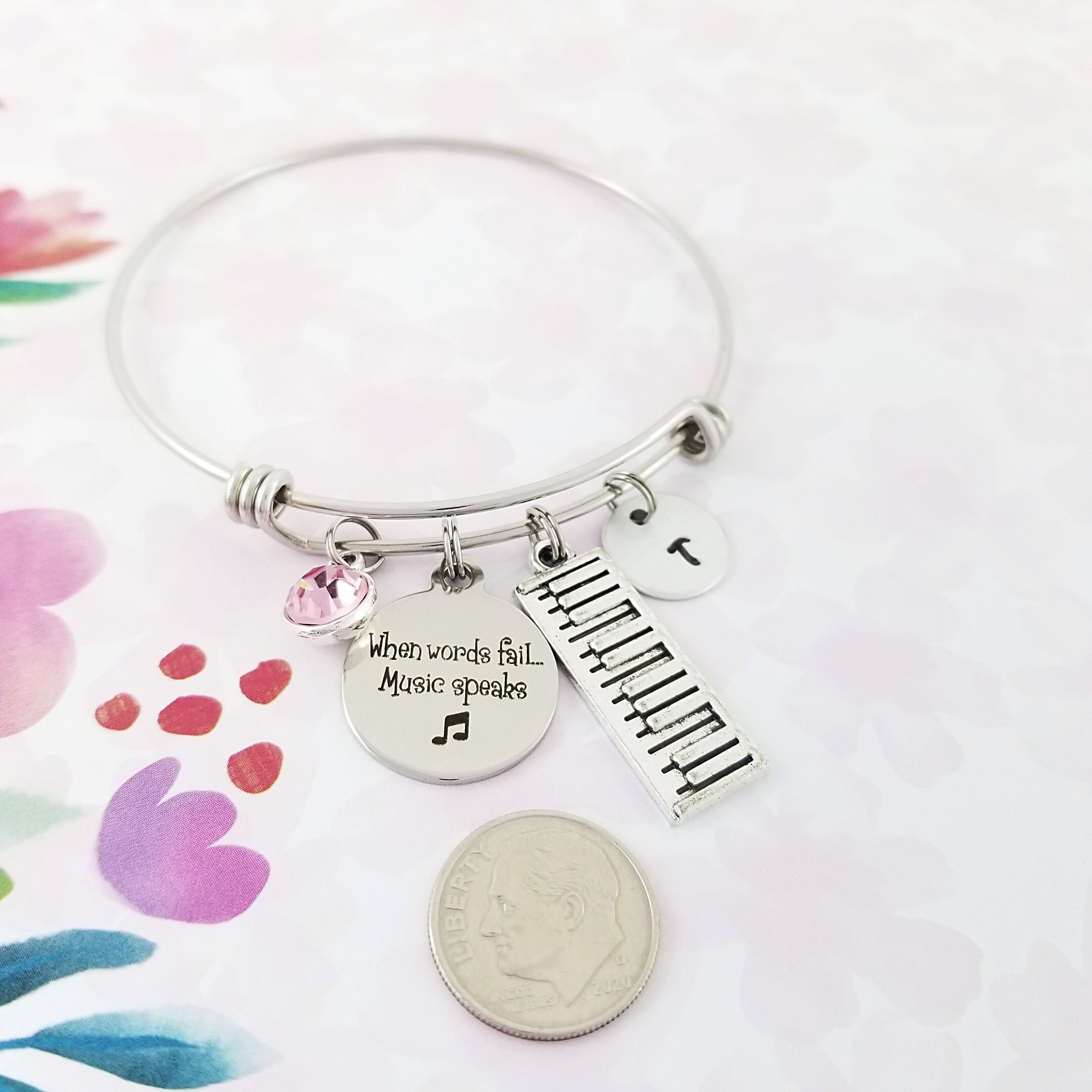 Piano Bracelet - Piano Bangle - Music Bracelet - Musician Bracelet ...