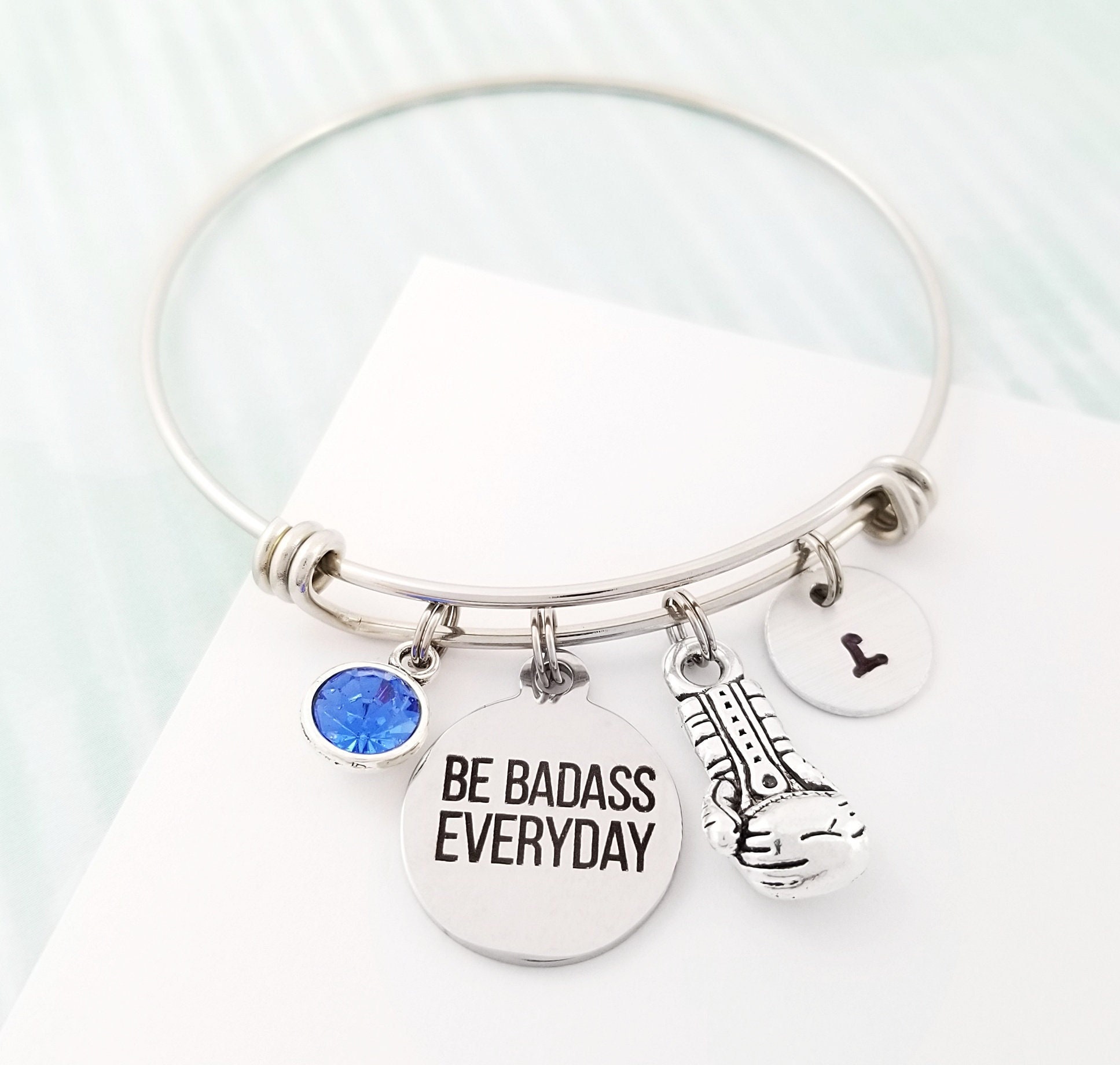 Be Badass Everyday Bangle - Boxing Glove Bracelet - Fitness Bangle ...