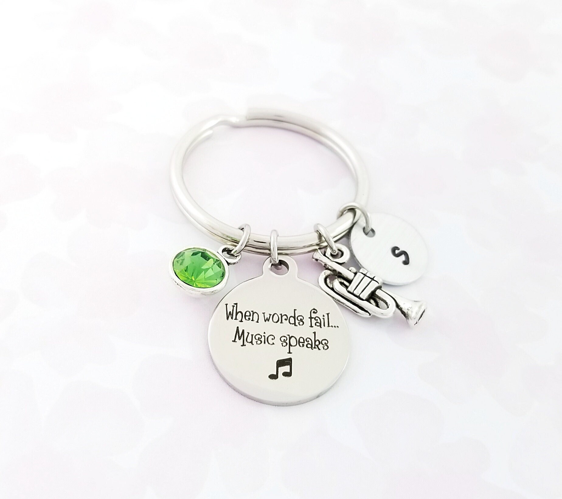 Trumpet Keychain - Music Keychain - Musician Keychain - Band Gift ...