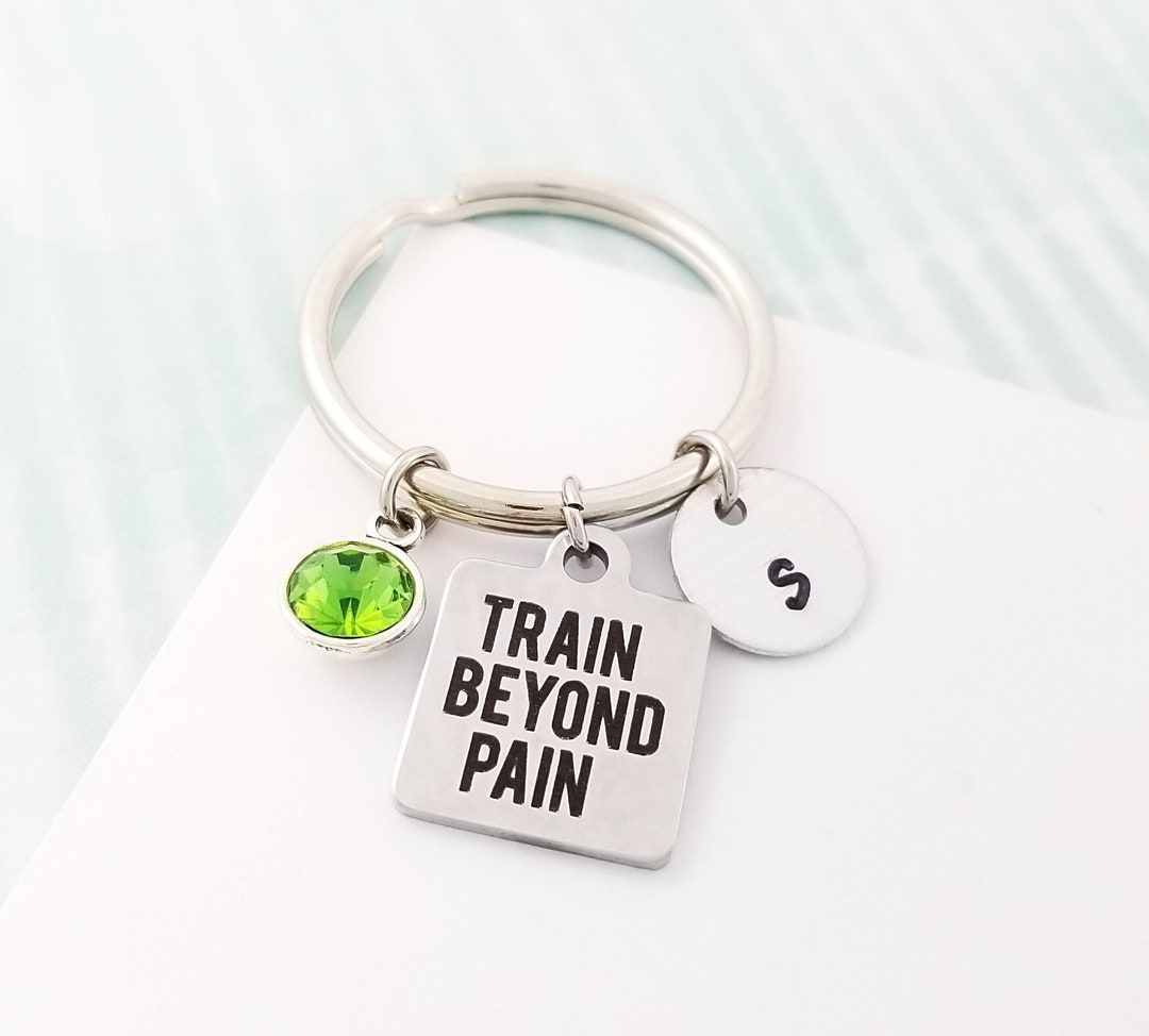 Train Beyond Pain Keychain - Workout Keychain - Workout Jewelry ...