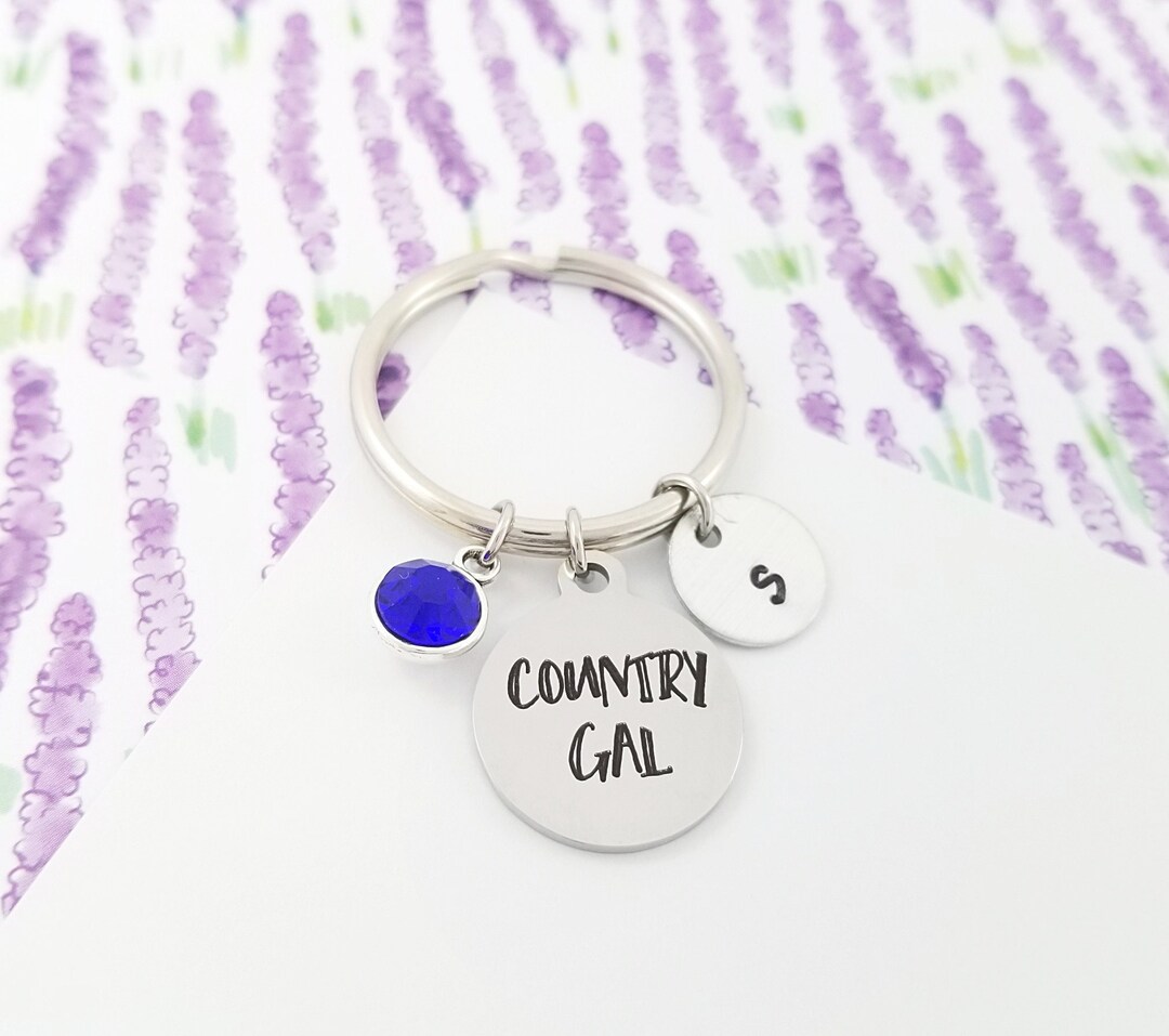 Country Gal Keychain - Cowgirl Keychain - Cowgirl Charm Keychain ...