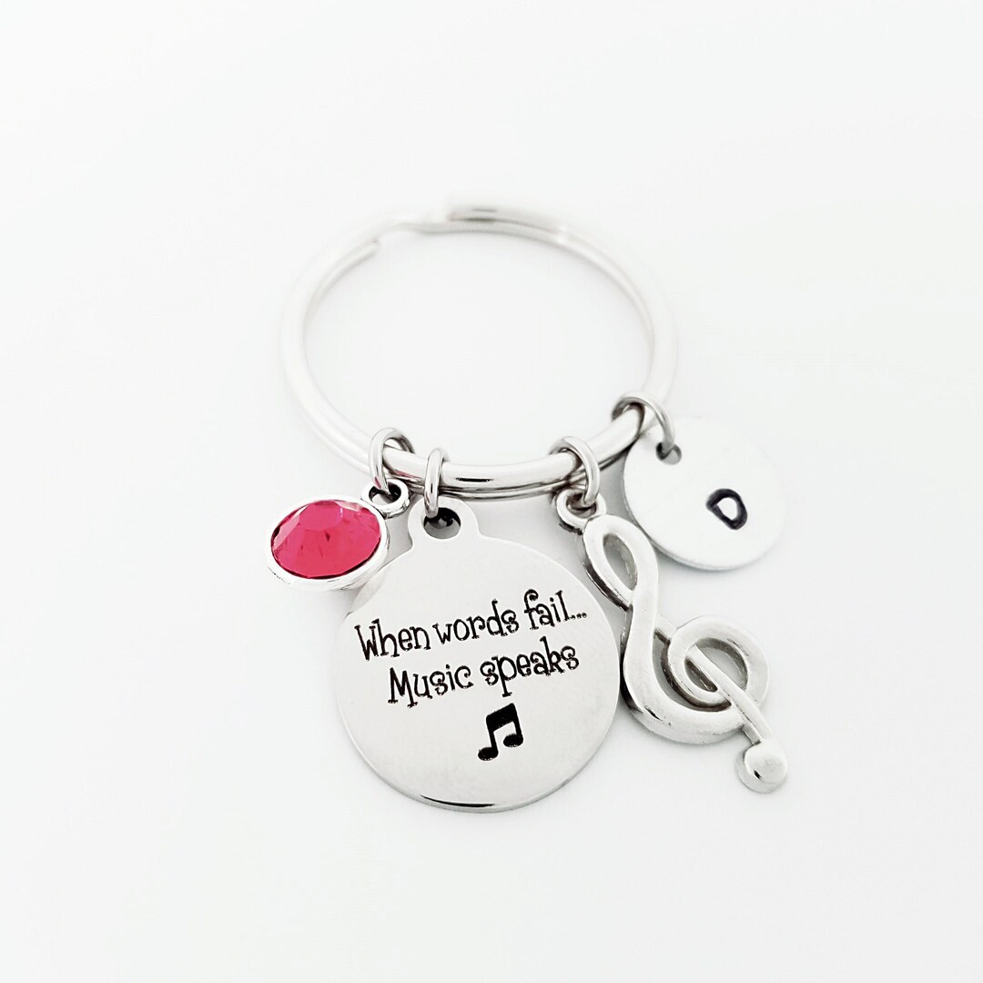 Silver Tone Treble Clef Keychain - Music Keychain - Musician Keychain ...