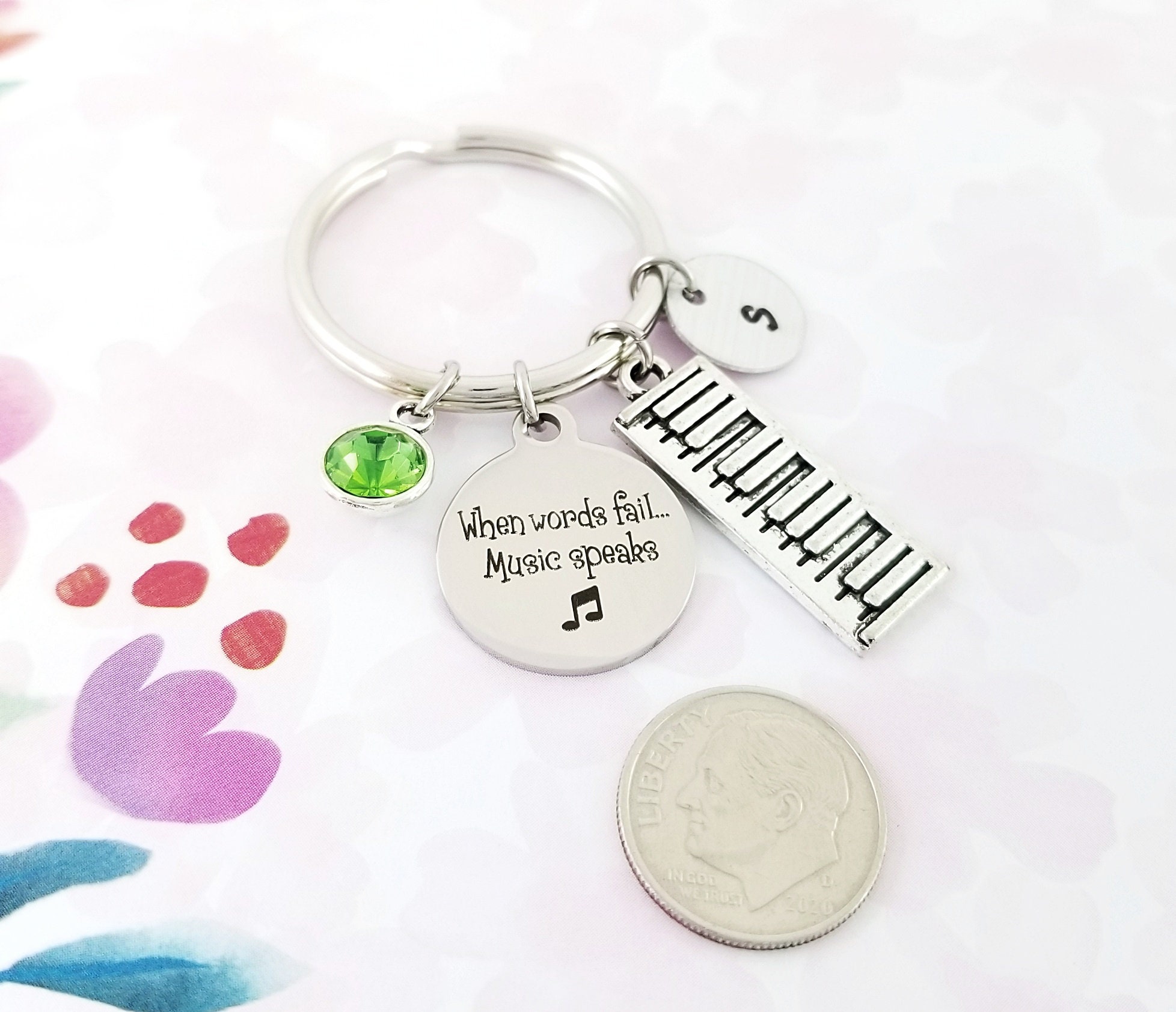 Piano Keychain - Keyboard Keychain - Musician Keychain - Band Gift ...