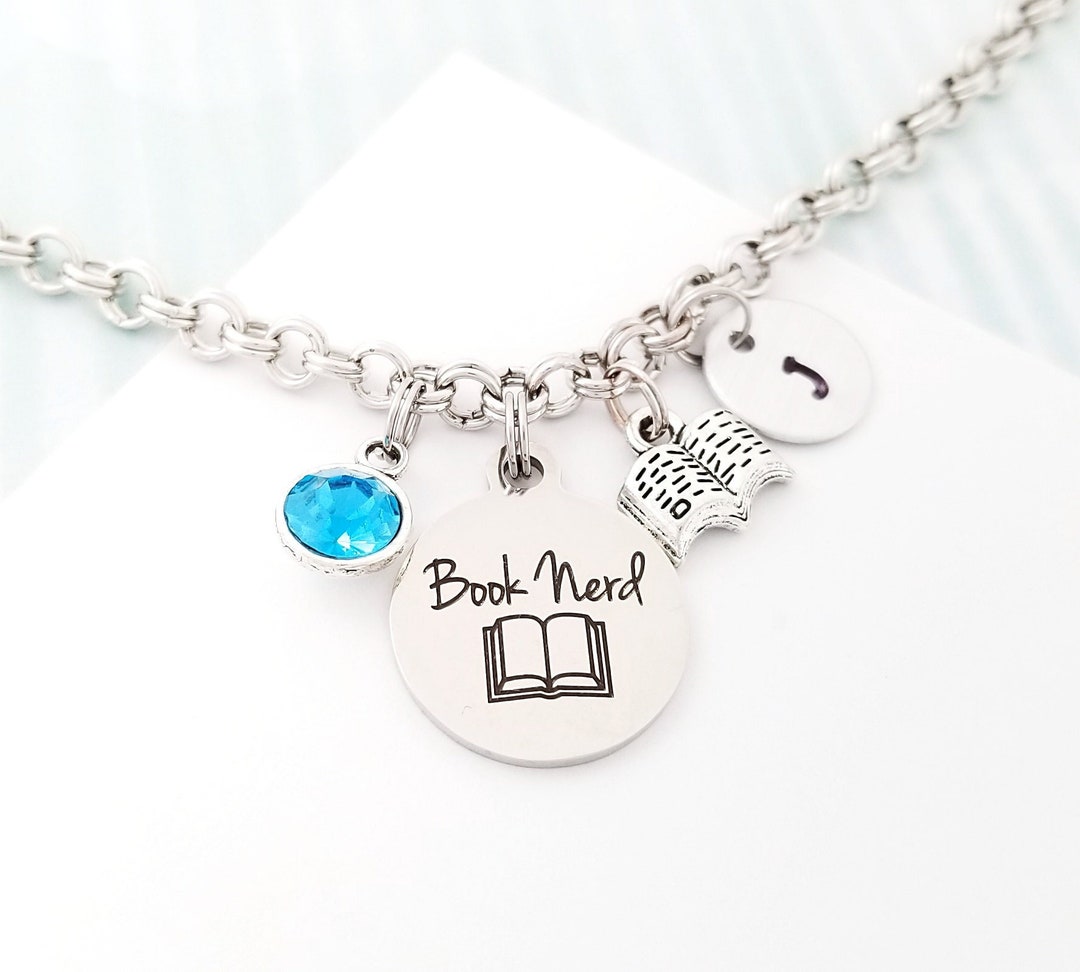 Book Nerd Bracelet - Book Bracelet - Book Bangle - Writer Gift - Author ...