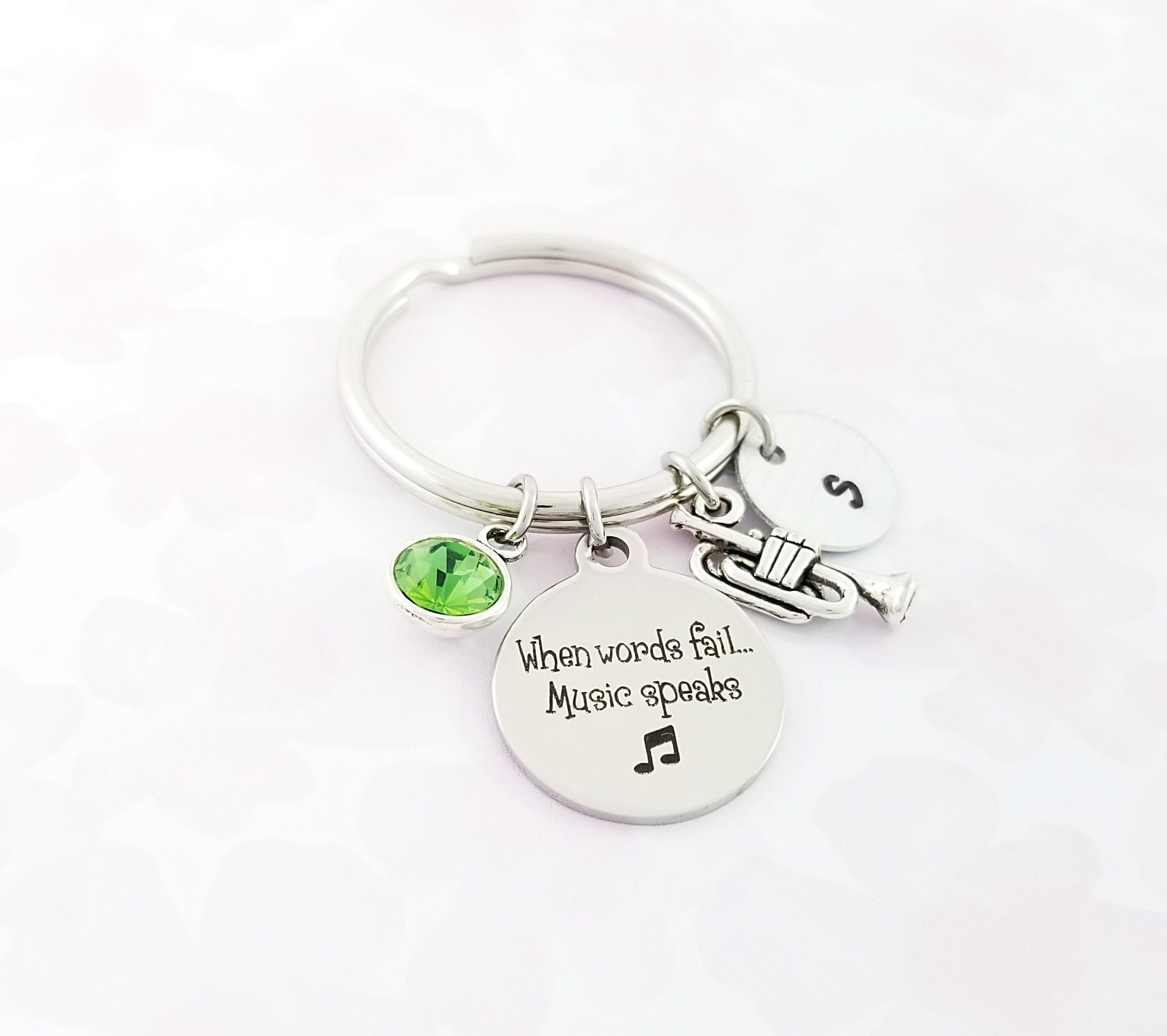 Trumpet Keychain - Music Keychain - Musician Keychain - Band Gift ...