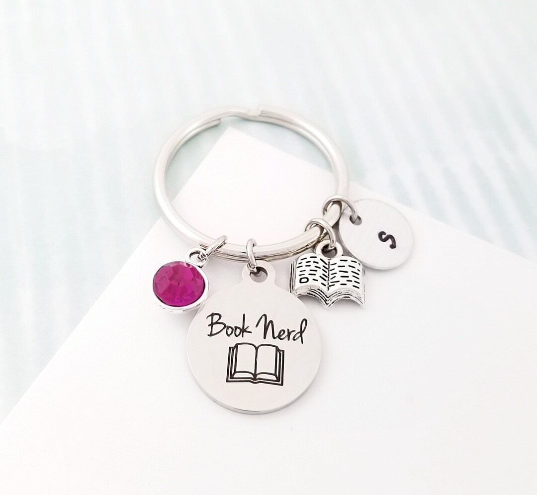 Book Lover Keychain - Book Nerd Keychain - Teacher Keychain - Book ...