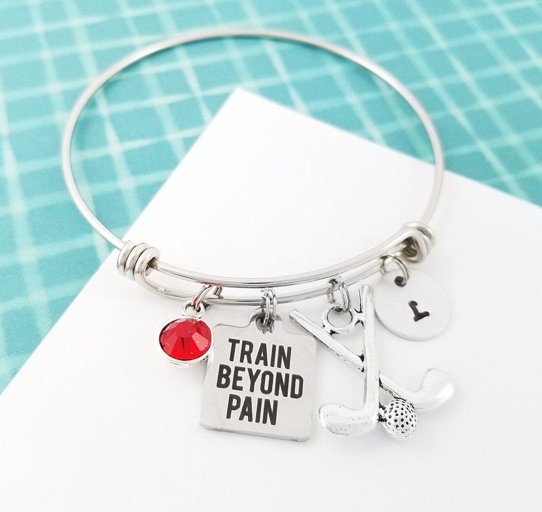 Golfer Bracelet - Golfer Bangle - Golf Charm Bracelet - Initial ...