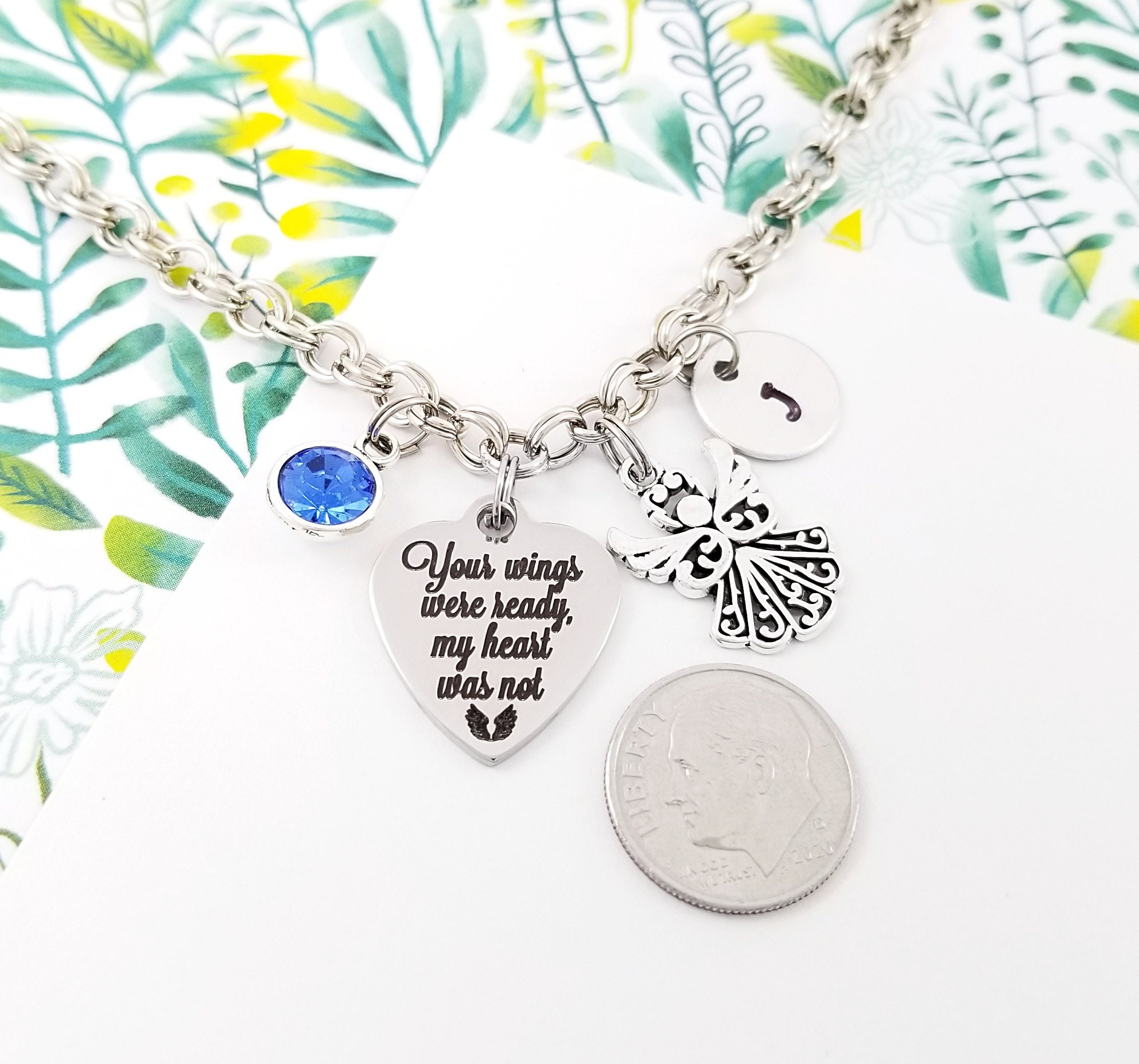 Your Wings Were Ready Bangle - Memorial Bangle - Angel Bracelet ...