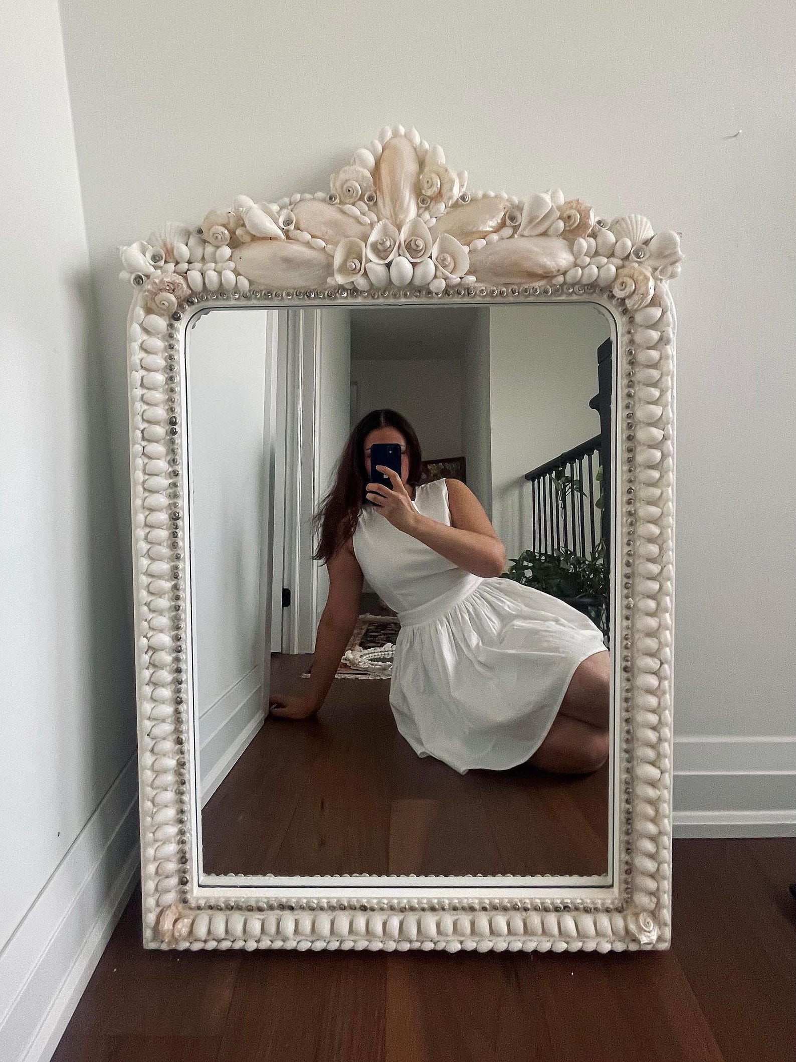 Handmade Seashell Mirror – “emma Pearlized Seashell Mirror” Coastal ...